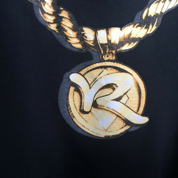 Rocawear | Shirts | Rocawear Mens Black Hoodie Gold Chain Pendant ...